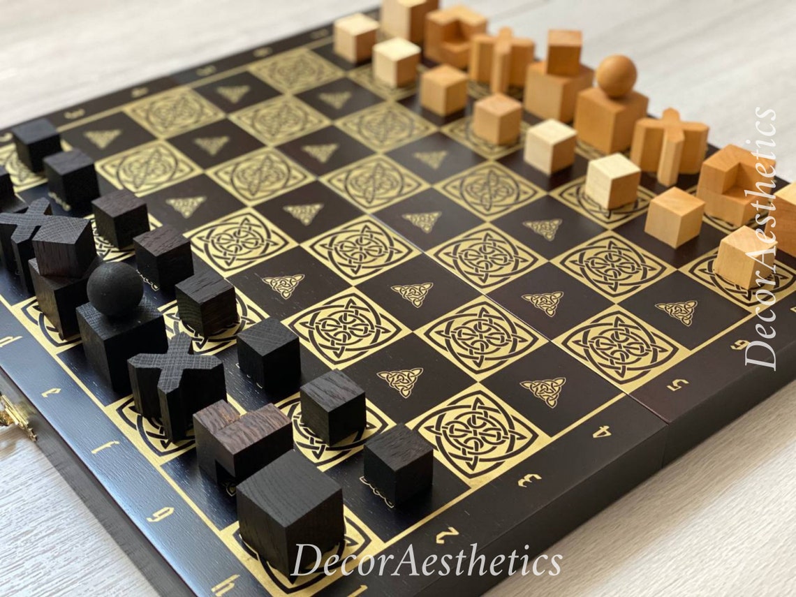 Chess Set Bauhaus Modern Chessboard and Geometric Chess - Etsy