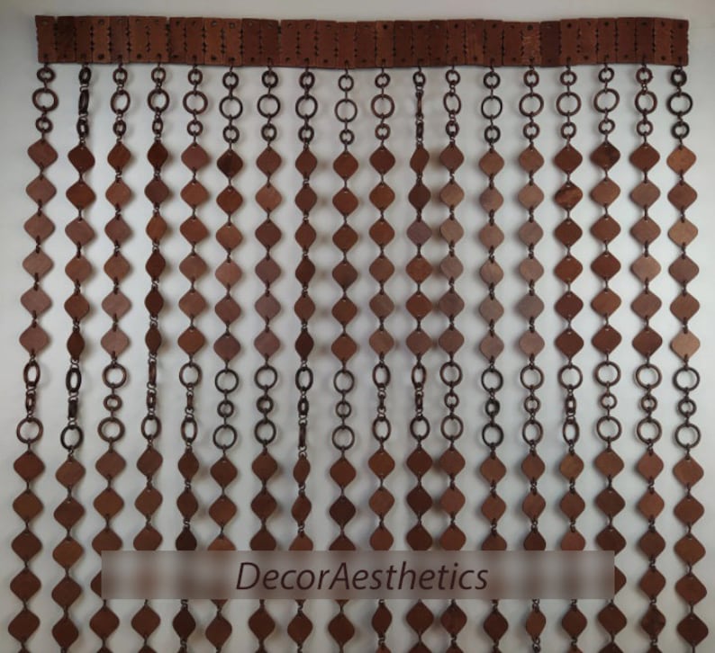 String Bead Curtain Custom Size Doorway Wooden Curtains - Etsy