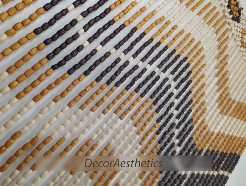 Doorway Curtains Wood Beaded String Curtain for Door or - Etsy