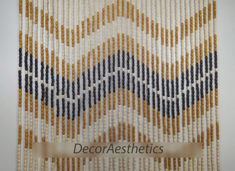 Doorway Curtains Wood Beaded String Curtain for Door or - Etsy