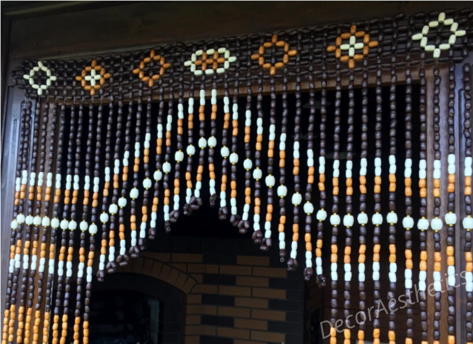 Door Beads Curtain Arch Bead Curtain for Doorway Wood Beaded - Etsy UK