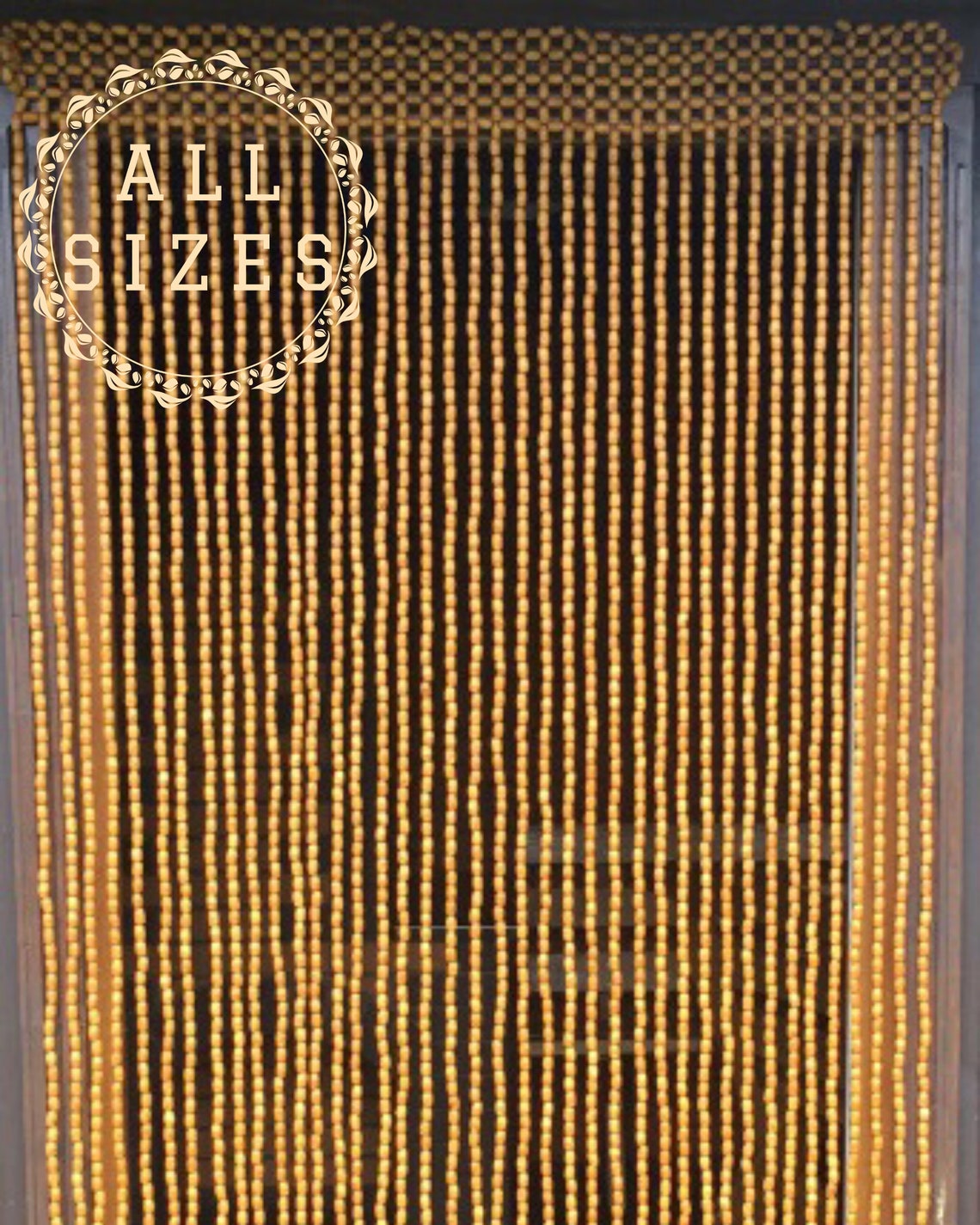 Doorway curtains bead Wooden curtain for window or door | Etsy