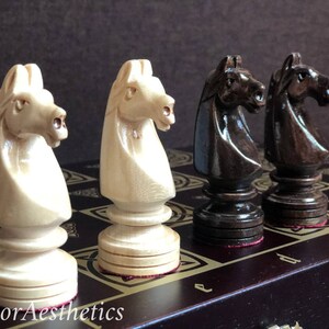 Chess pieces wooden carved classic | Etsy