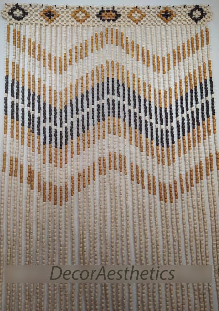 Doorway Curtains Wood Beaded String Curtain for Door or - Etsy