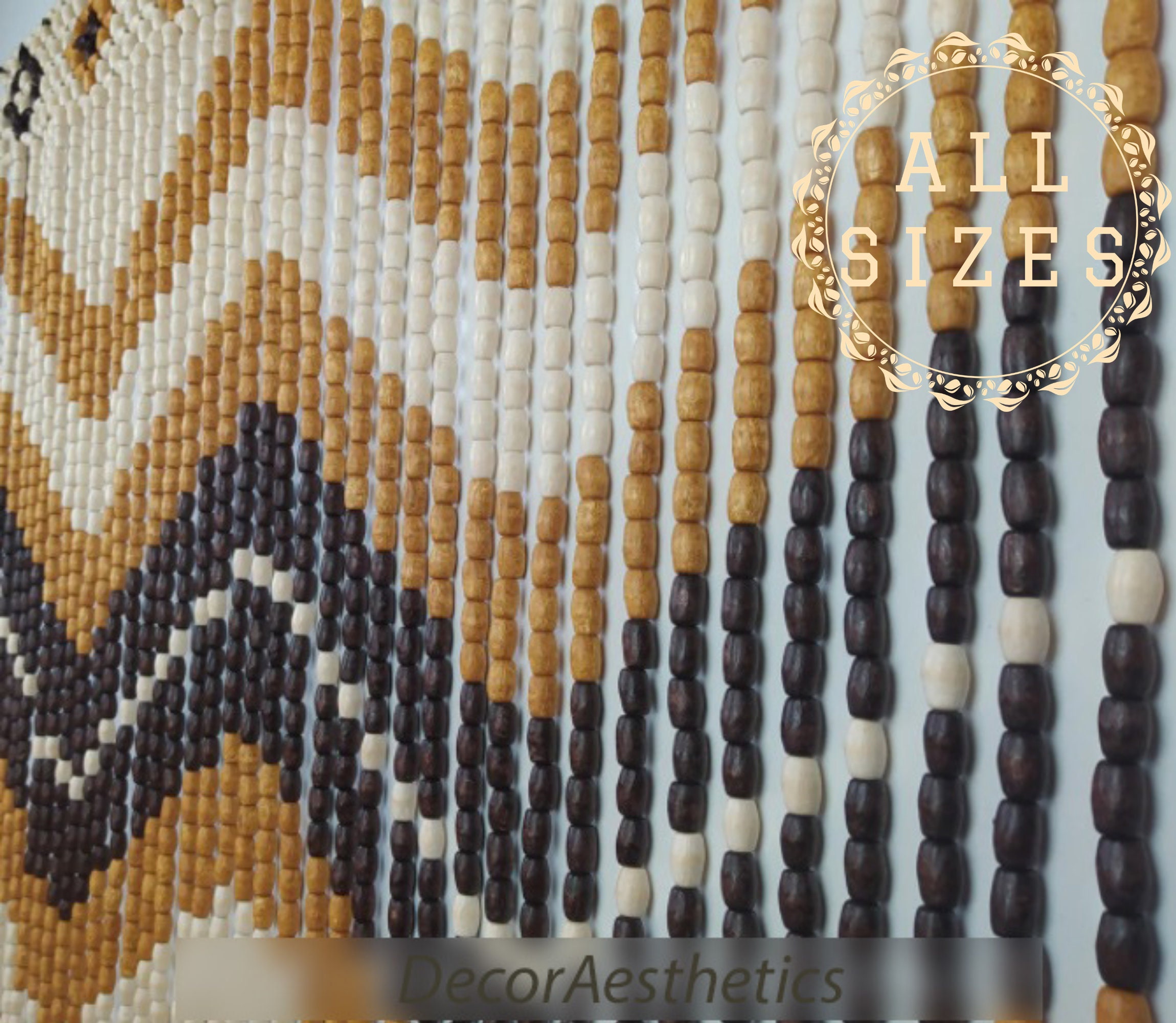 Doorway Curtains Wood Beaded String Curtain for Door or - Etsy