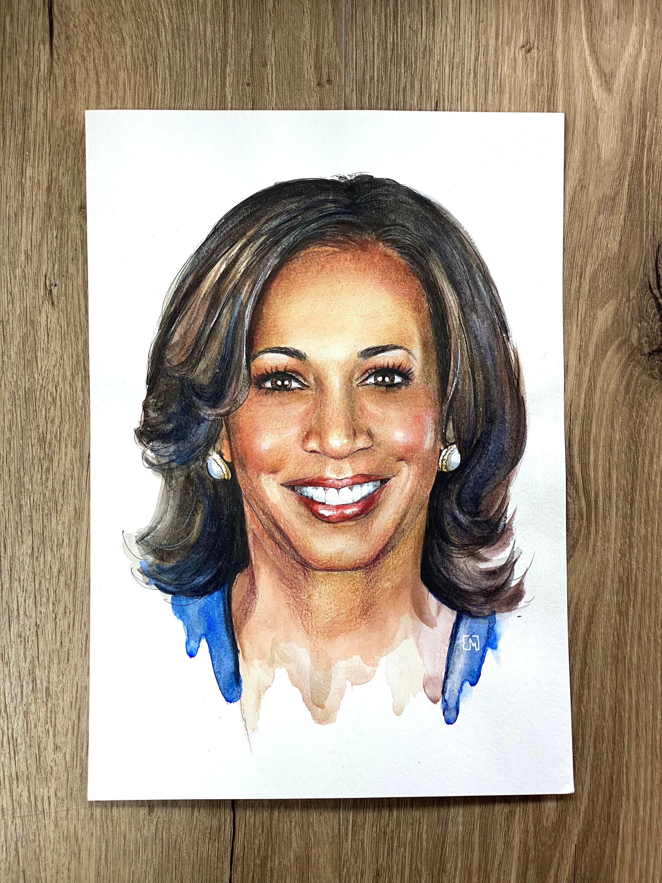Kamala Harris Art Original Painting Vice President US | Etsy