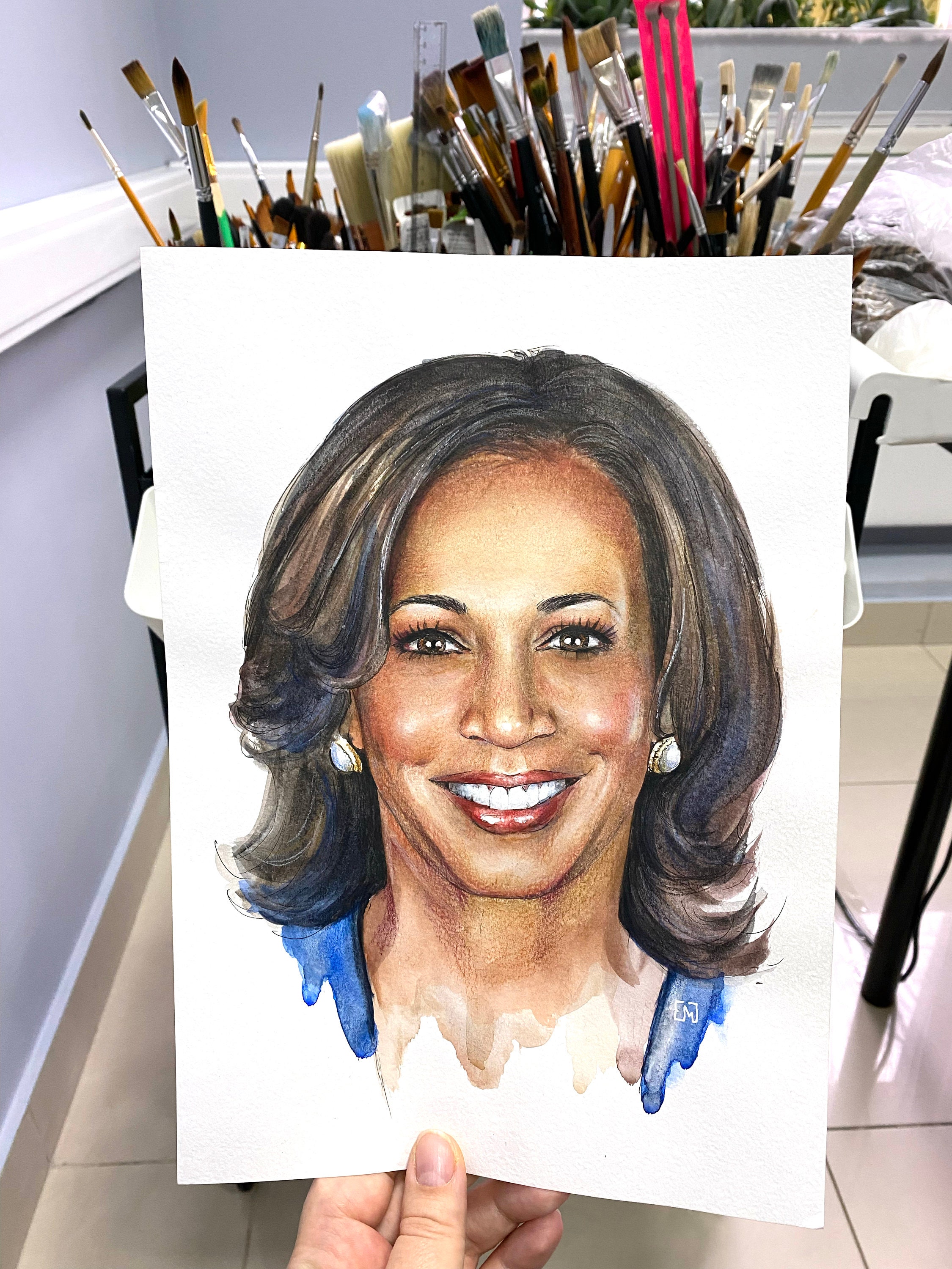 Kamala Harris Art Original Painting Vice President US | Etsy