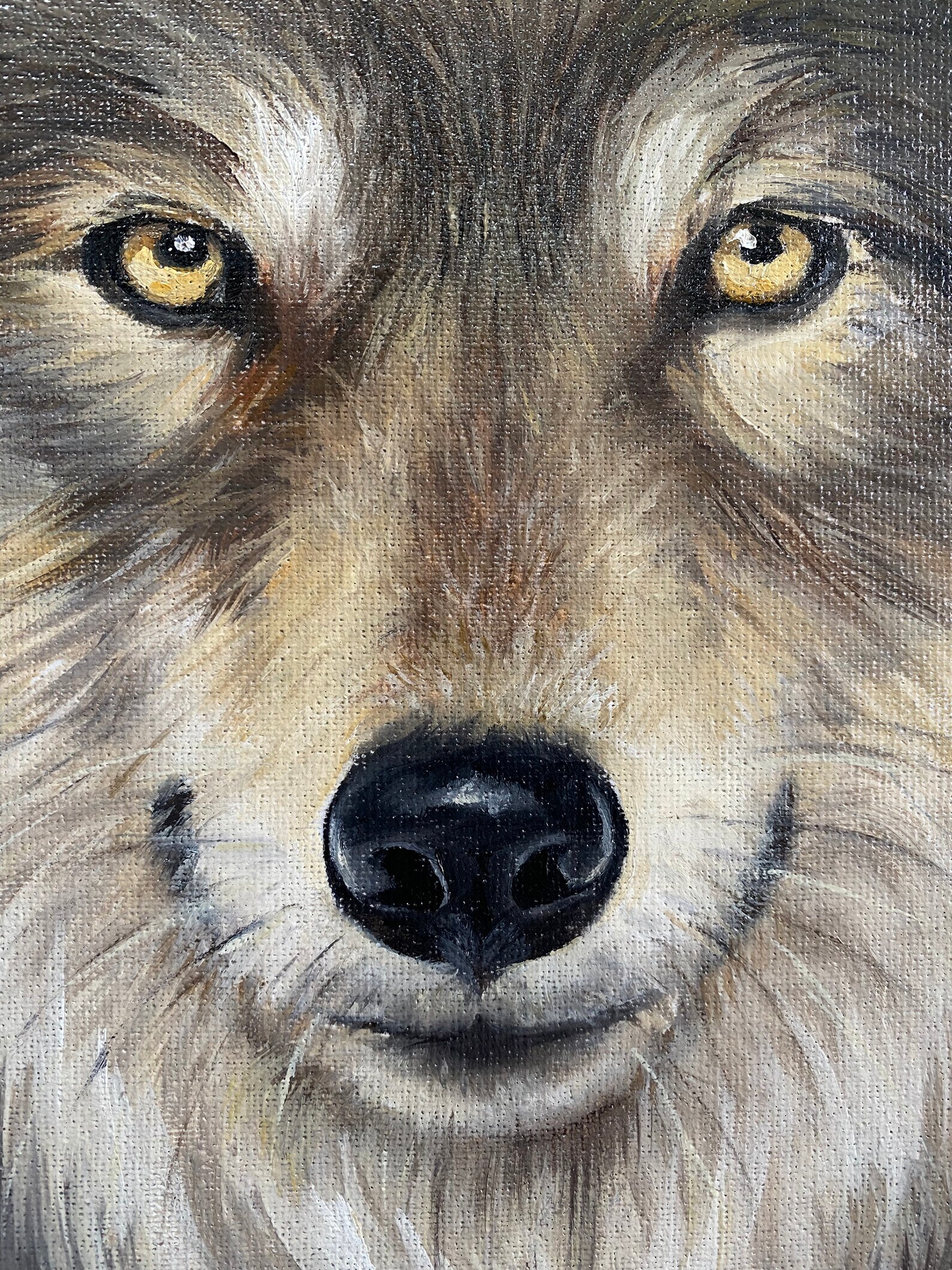 Wolf Wall Art Original Painting Black Wall Art Wild Life | Etsy