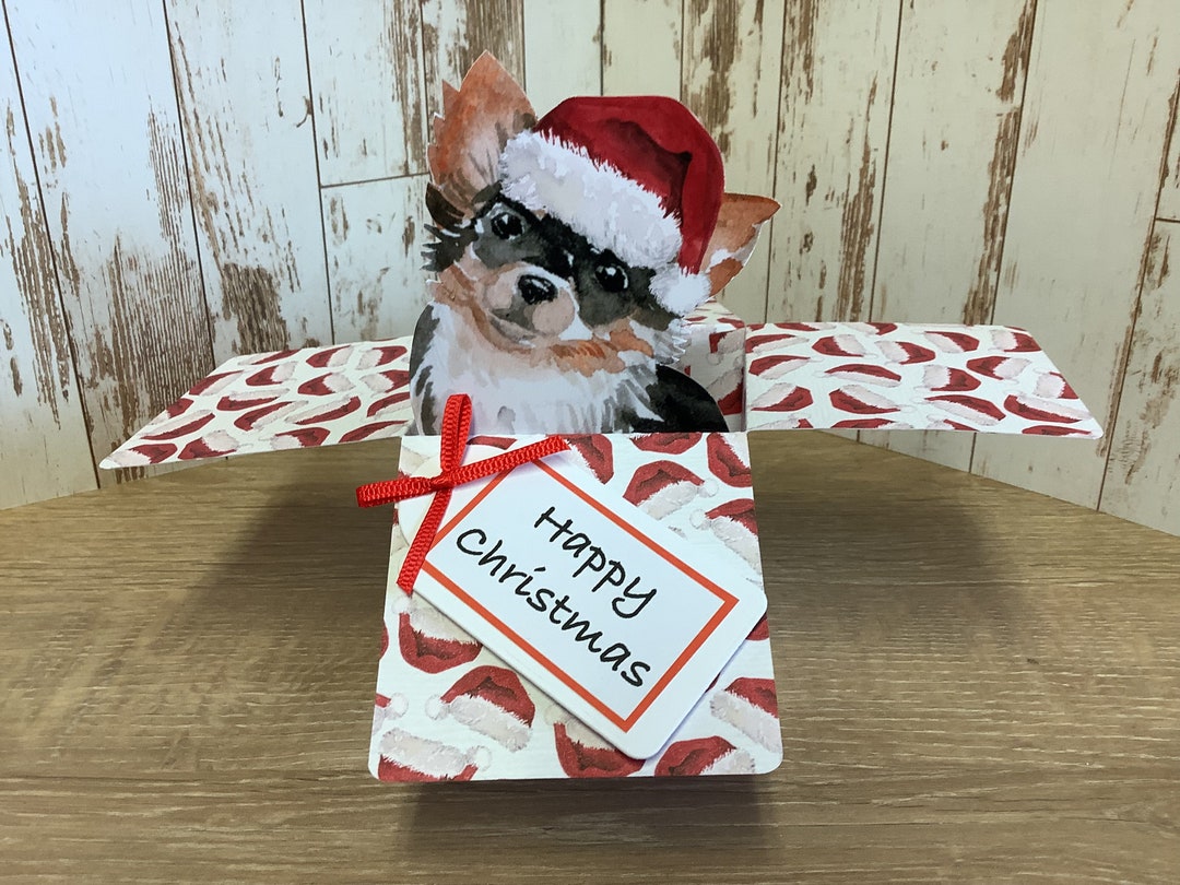 Chihuahua Dog Christmas Card PERSONALISED 3D Pop up Box - Etsy