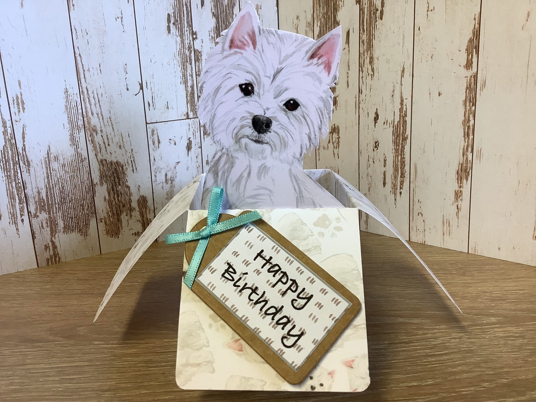 West Highland Terrier, Westie, Pop up Box, 3D Card, PERSONALISED, All ...
