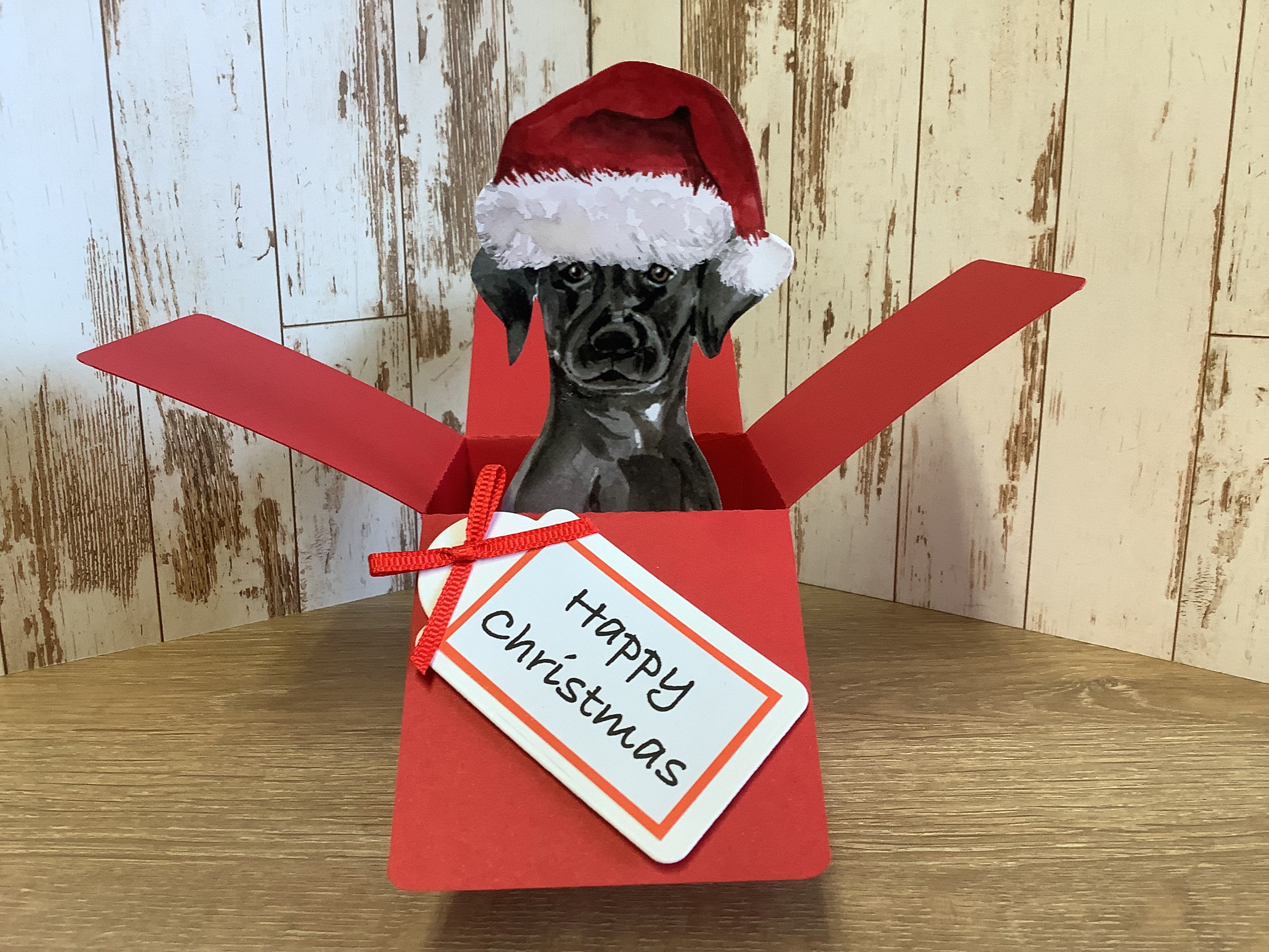Black Labrador Dog Christmas Card PERSONALISED 3D Pop up Box - Etsy