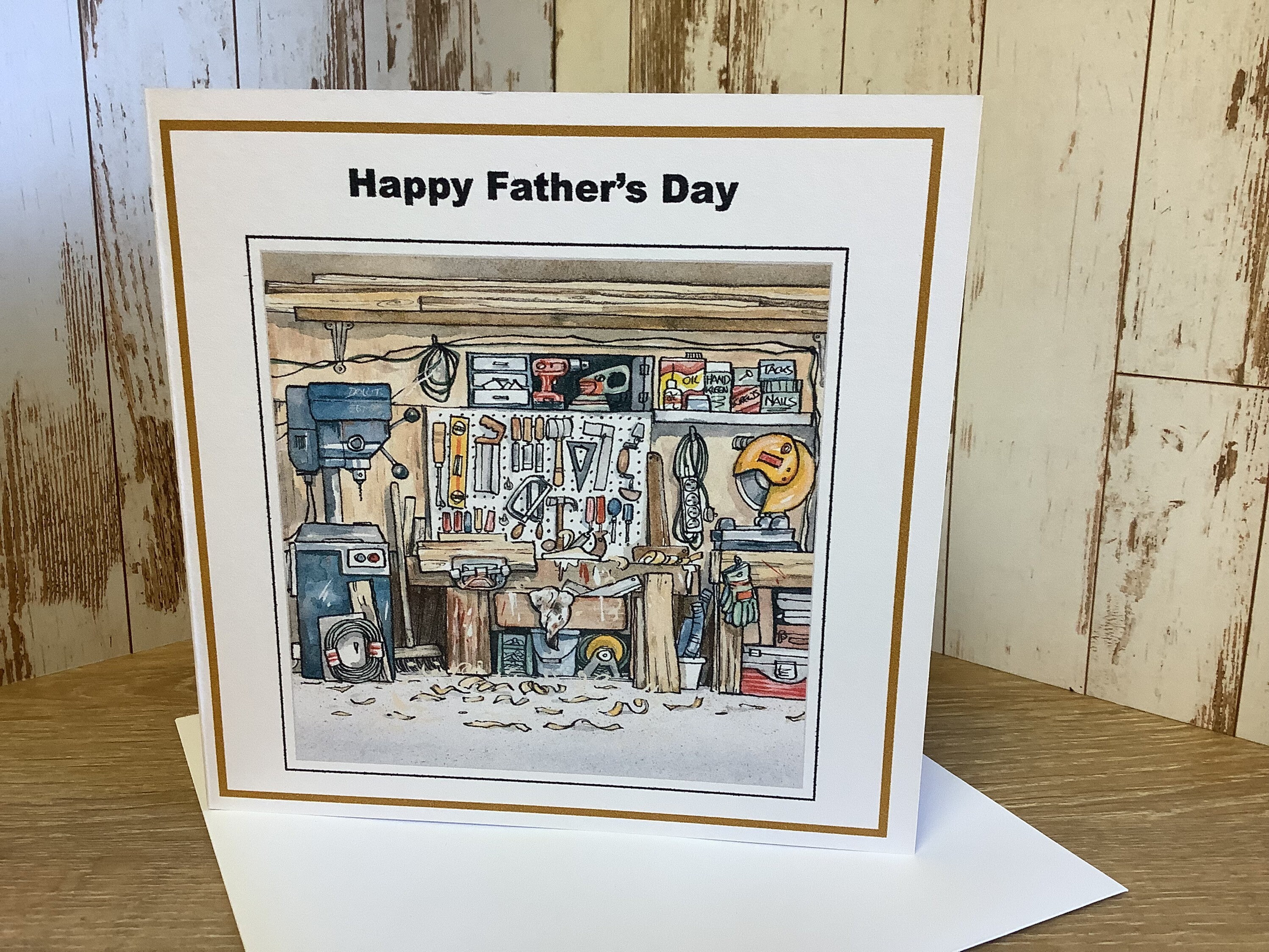 Shed Card, Workshop, PERSONALISED, for All Occasions, Decoupaged ...