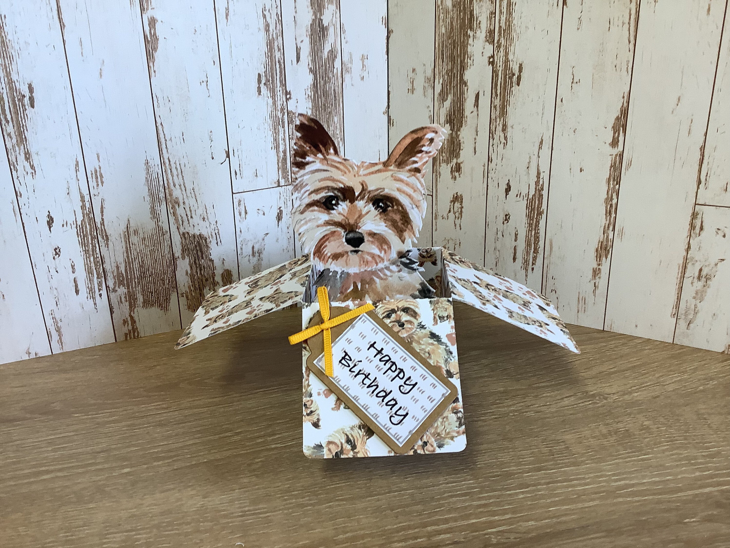 Yorkshire Terrier Pop up Box 3D Birthday Card PERSONALISED - Etsy UK