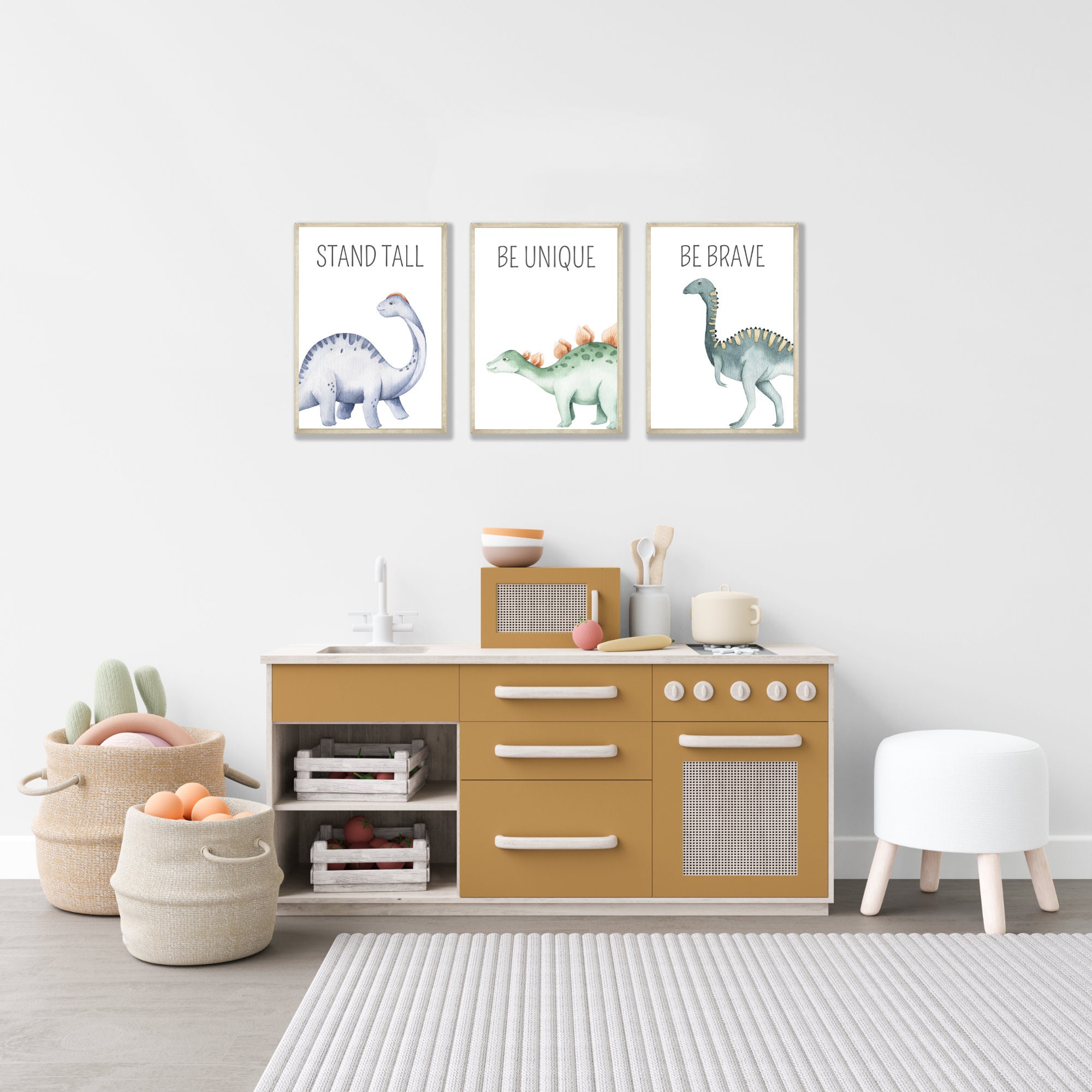 Dinosaur Prints Set Dinosaur Wall Decor Dinosaur Modern - Etsy