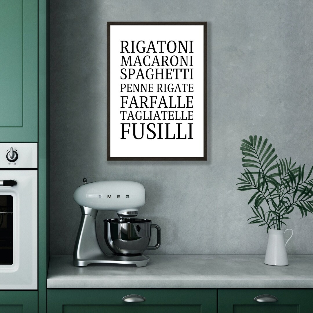 Pasta Print, Kitchen Wall Art, A2, A3, A4, A5,UNFRAMED - Etsy UK