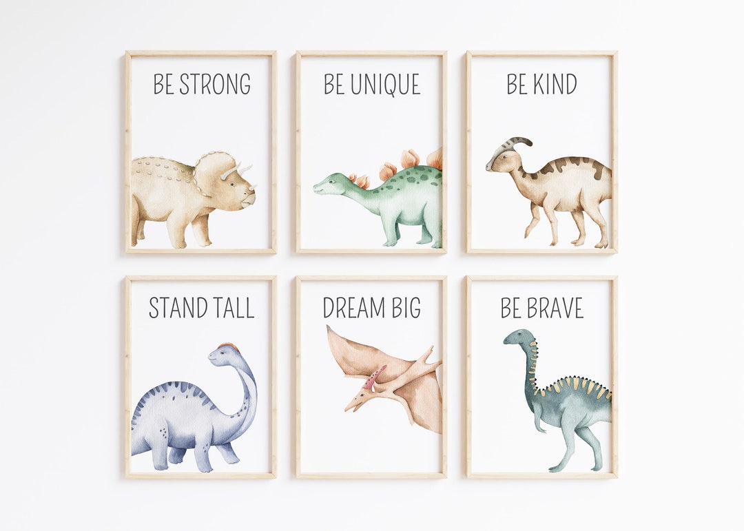 Dinosaur Prints Set, Dinosaur Wall Decor, Dinosaur Modern Poster ...