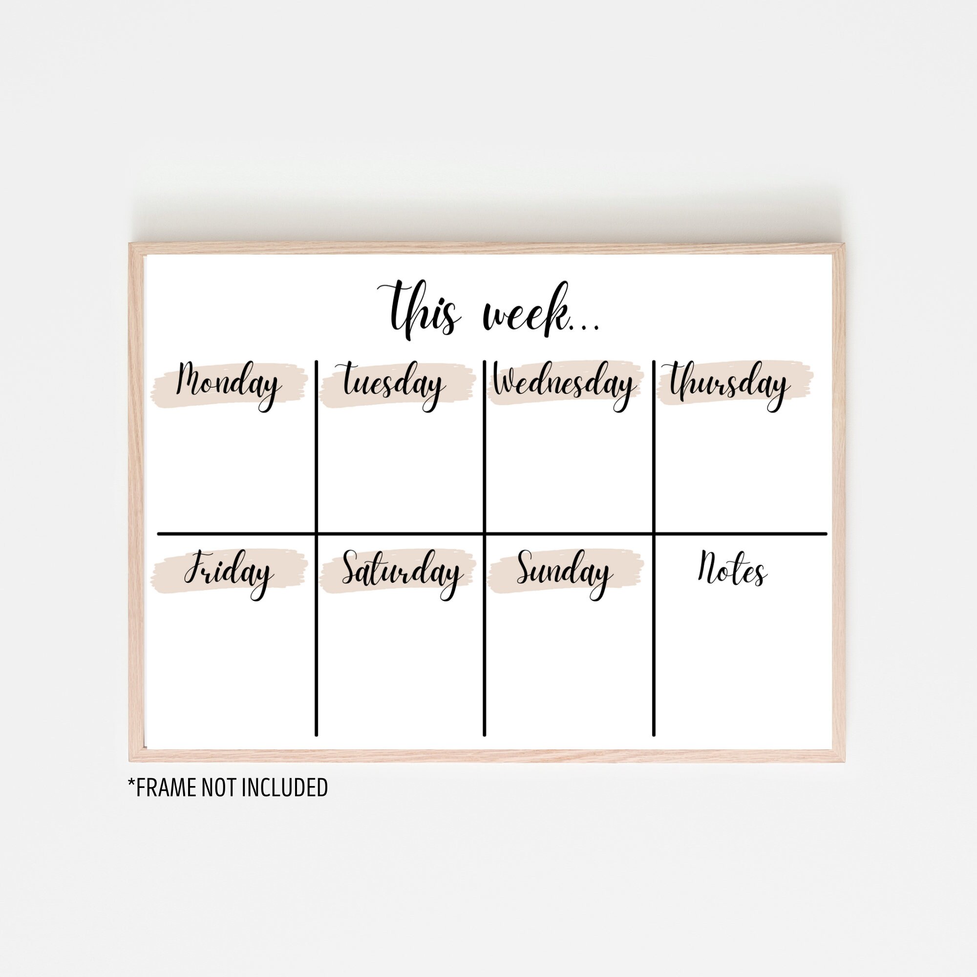 Weekly Planner Poster to Do Wall Plannerunframed - Etsy UK