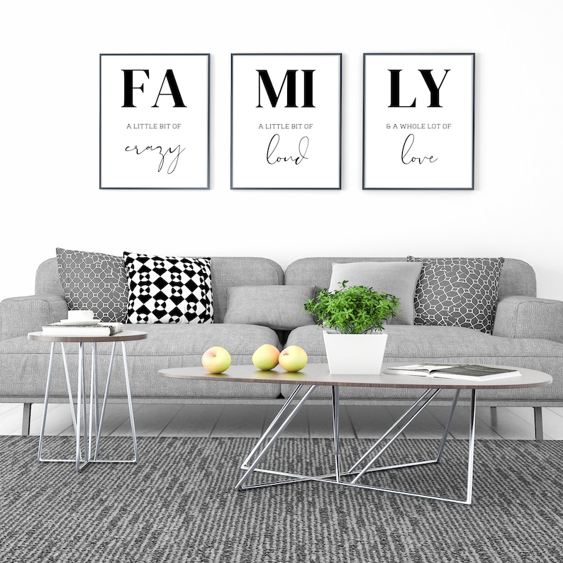 Set of 3 Family Prints Family Quote Wall Art Family Wall - Etsy
