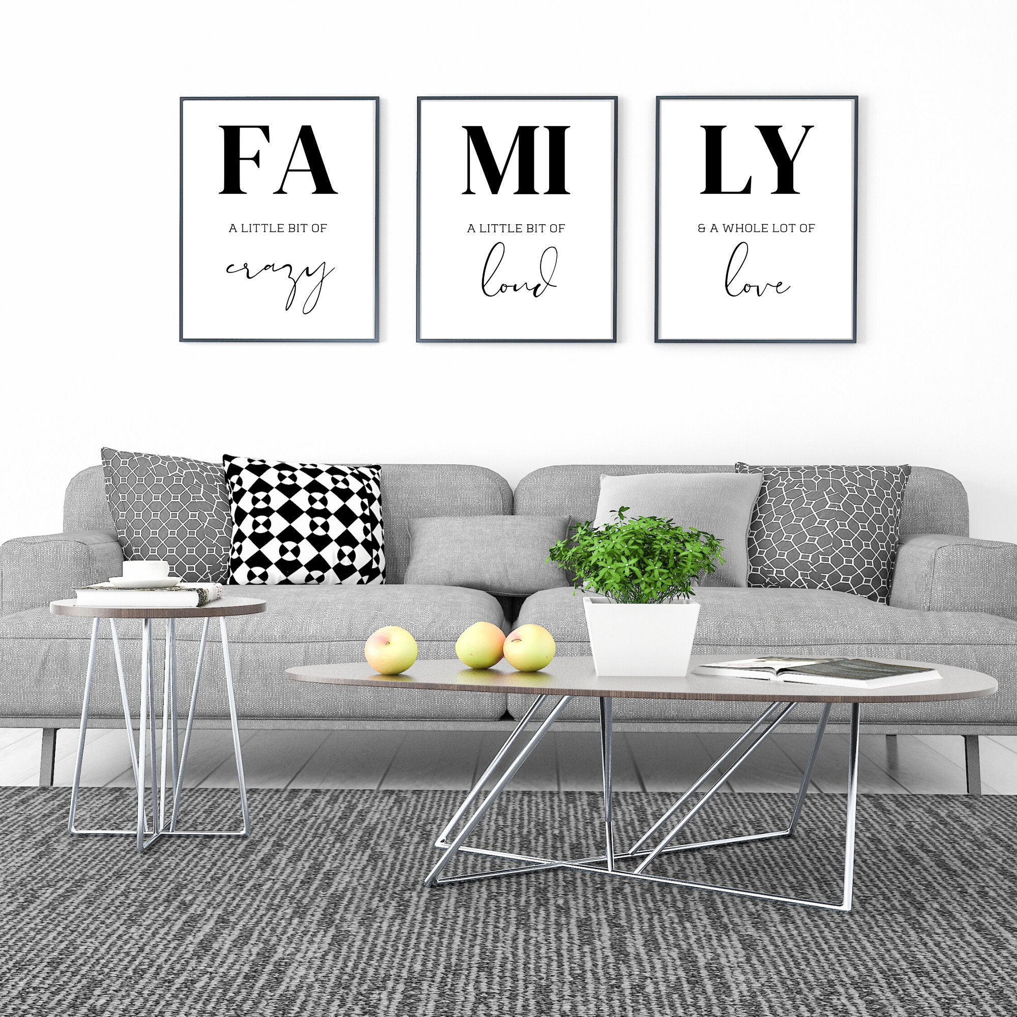 Set of 3 Family Prints Family Quote Wall Art Family Wall - Etsy