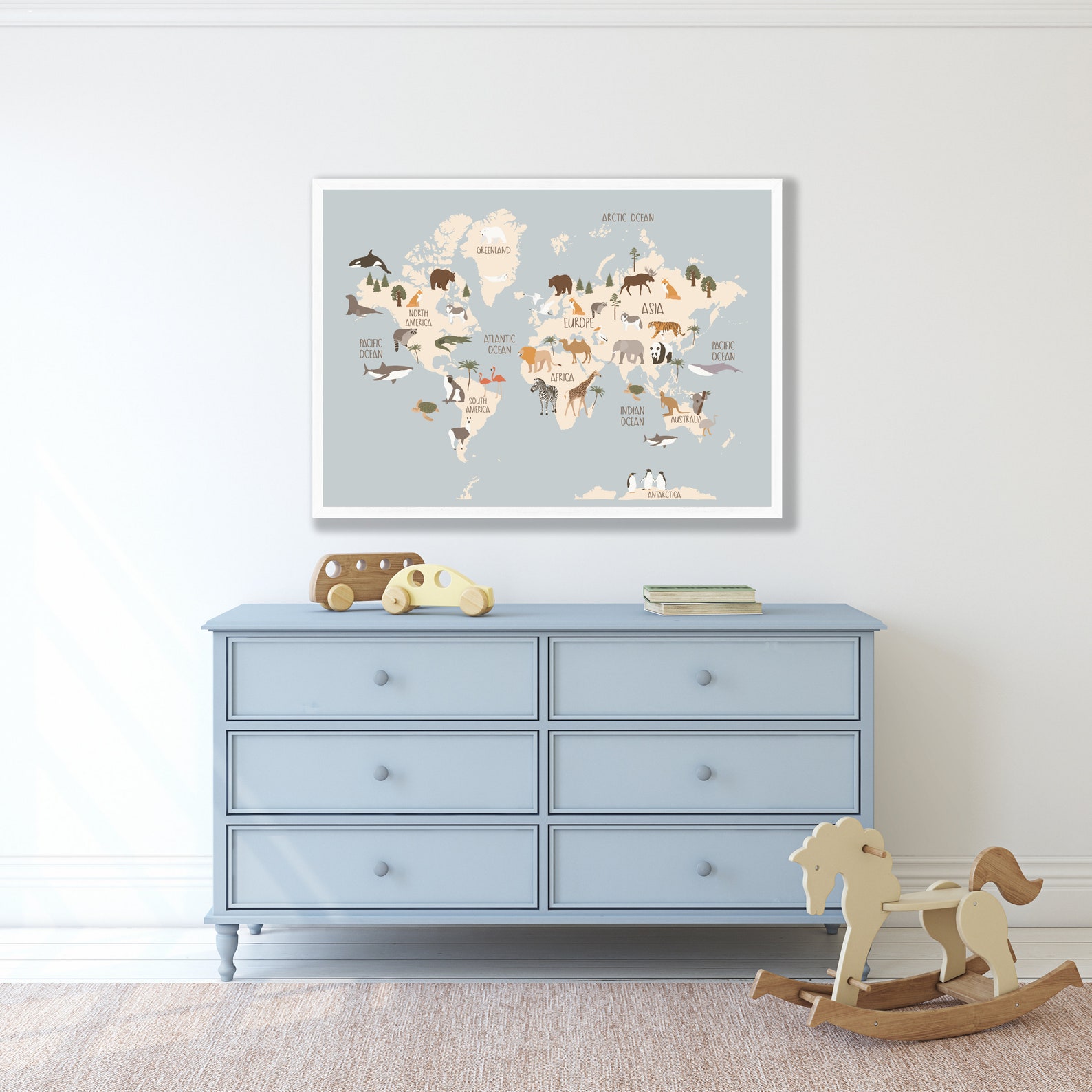 Animals of the World Map Poster Animals of the World Print | Etsy