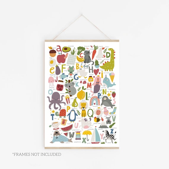 Alphabet Print Nursery Decor Nursery Wall Art Kids Room | Etsy