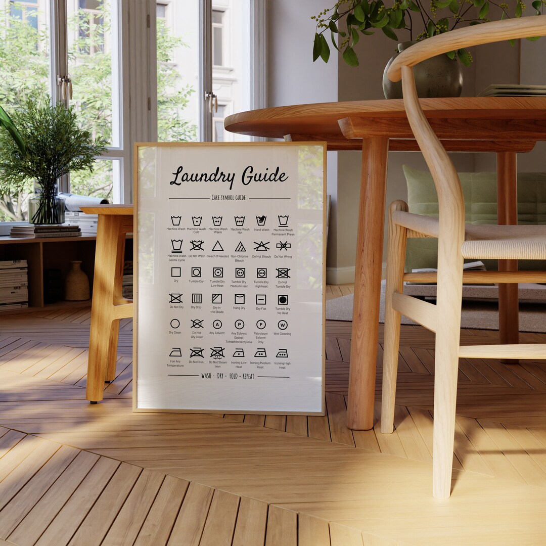 Laundry Sign, Laundry Room Decor, Laundry Symbols, Laundry Instructions ...