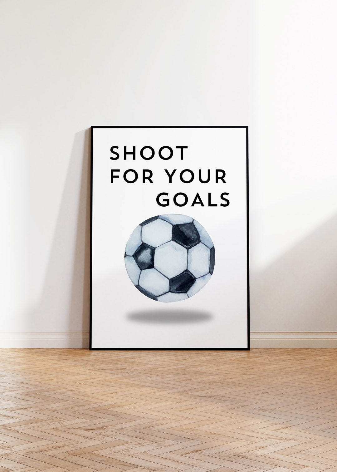 Football Watercolor Poster - Shoot for Your Goals, UNFRAMED - Etsy