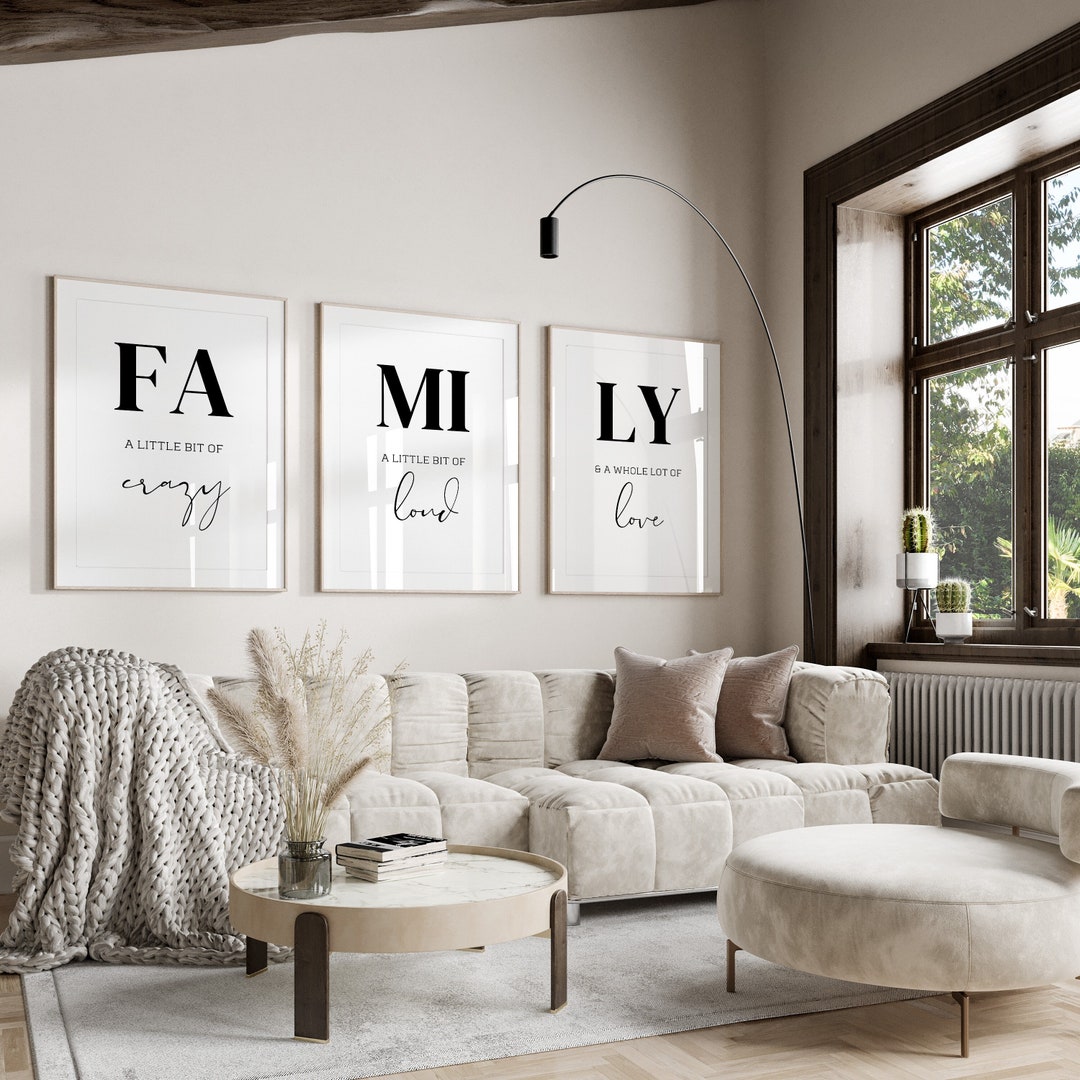 Set of 3 Family Prints, Family Quote Wall Art, Family Wall Art, A4 A3 ...