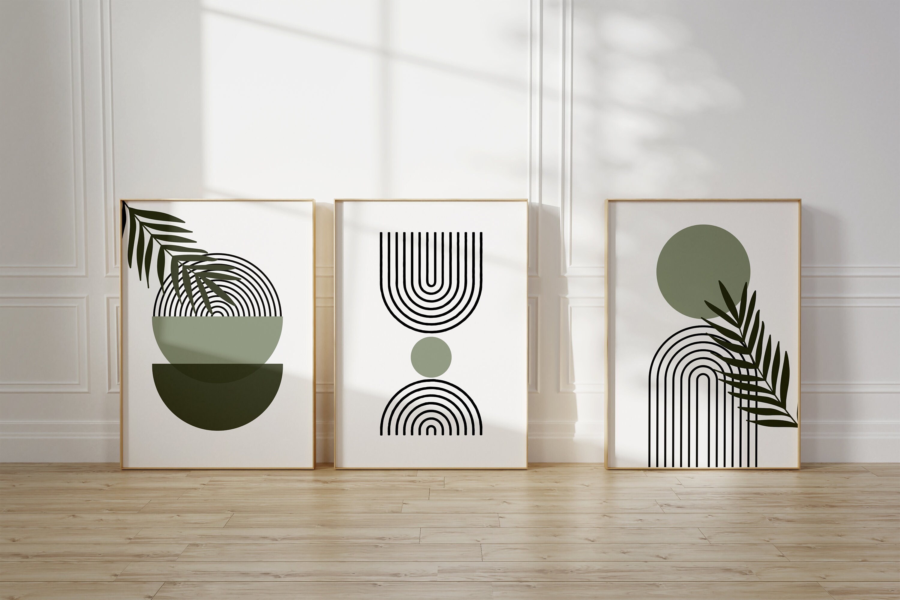 Boho Sage Green Wall Art Prints Set of 3 UNFRAMED - Etsy UK