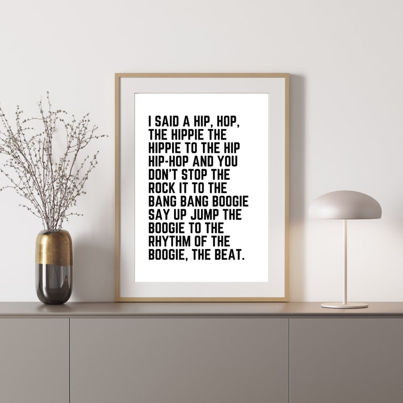 Rappers delight print Hip Hop song lyrics quote A5 A4 A3 | Etsy