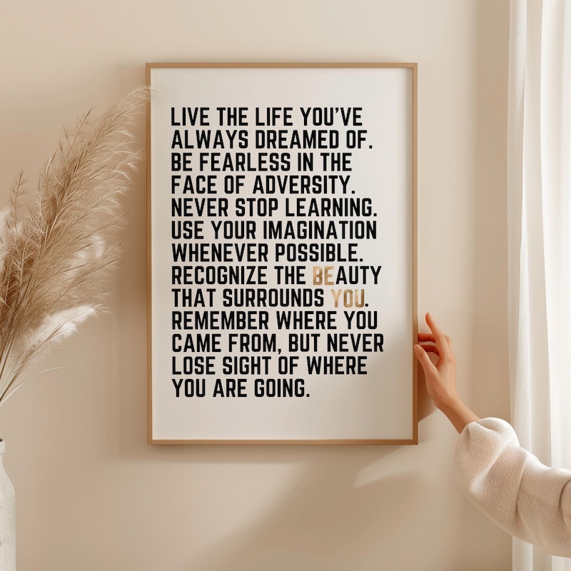 Live Your Dream Wall Art - Etsy UK