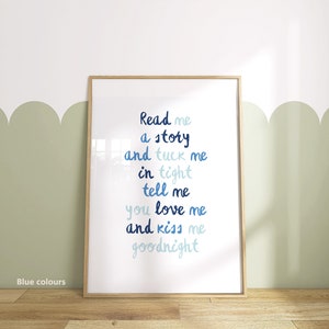 Read Me a Story Print, Various Colours, Kids Bedroom,unframed - Etsy UK