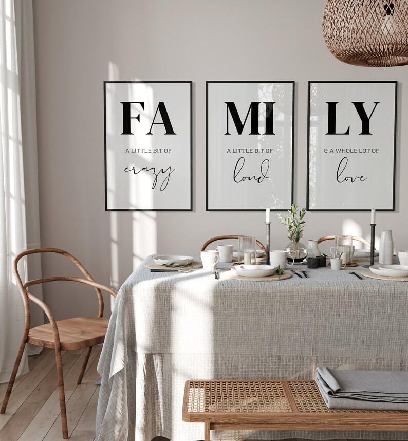 Set of 3 Family Prints Family Quote Wall Art Family Wall - Etsy