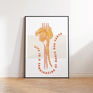 Spaghetti Print, Kitchen Wall Art, Pasta Wall Art, Modern Kitchen Wall ...