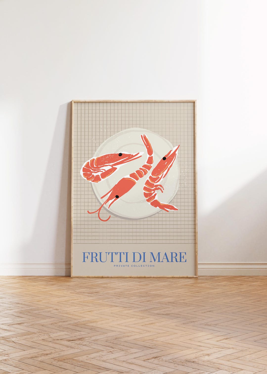 Shrimp Art Print: Seafood Kitchen Wall Decor (UNFRAMED) - Etsy