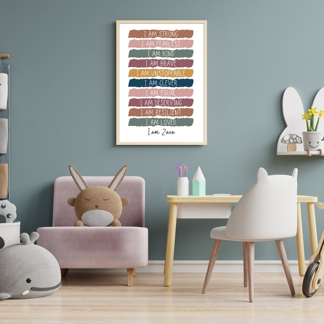 Affirmations Print, Kids Affirmations, Personalised Print, Nursery ...