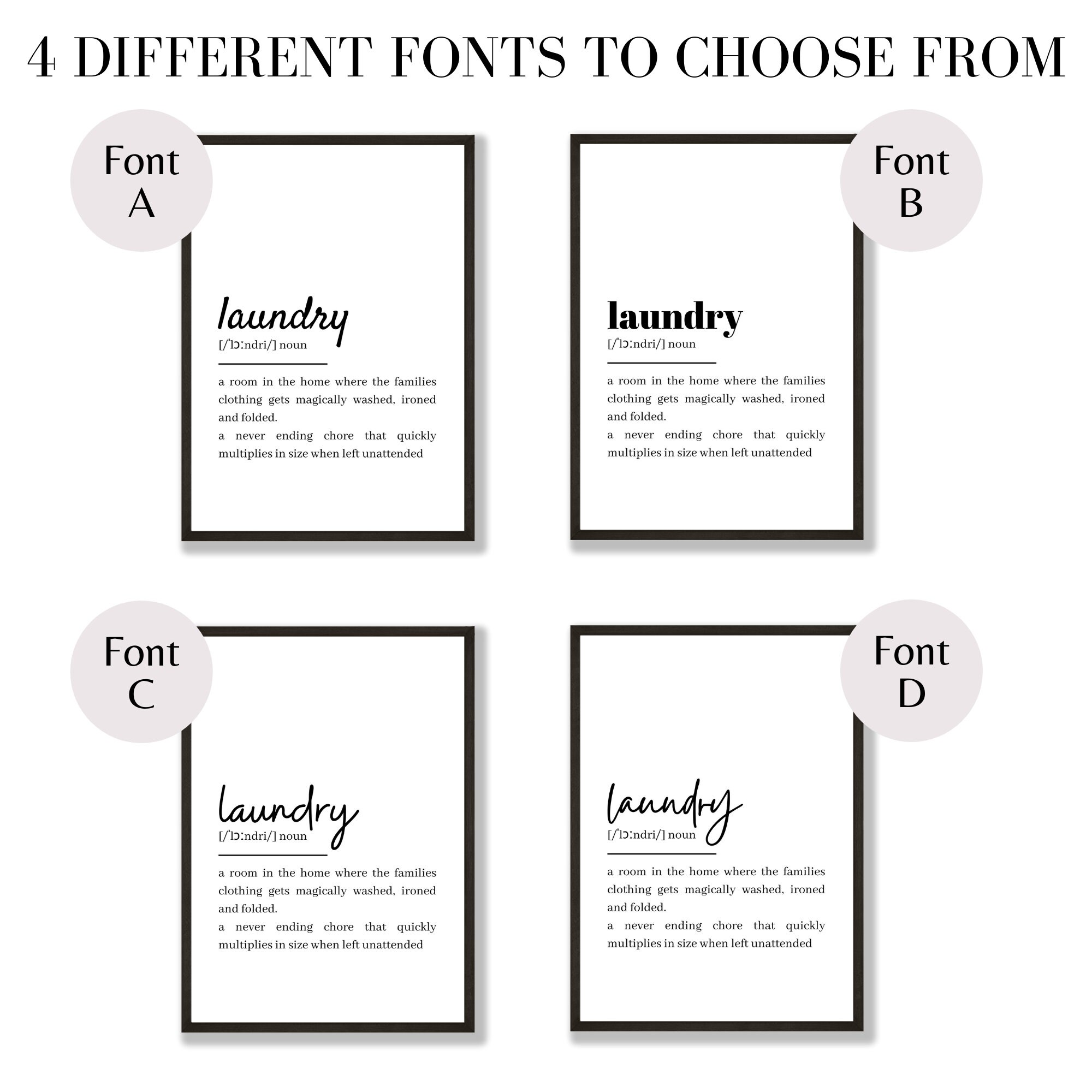 Laundry definition print laundry quote minimalist print | Etsy