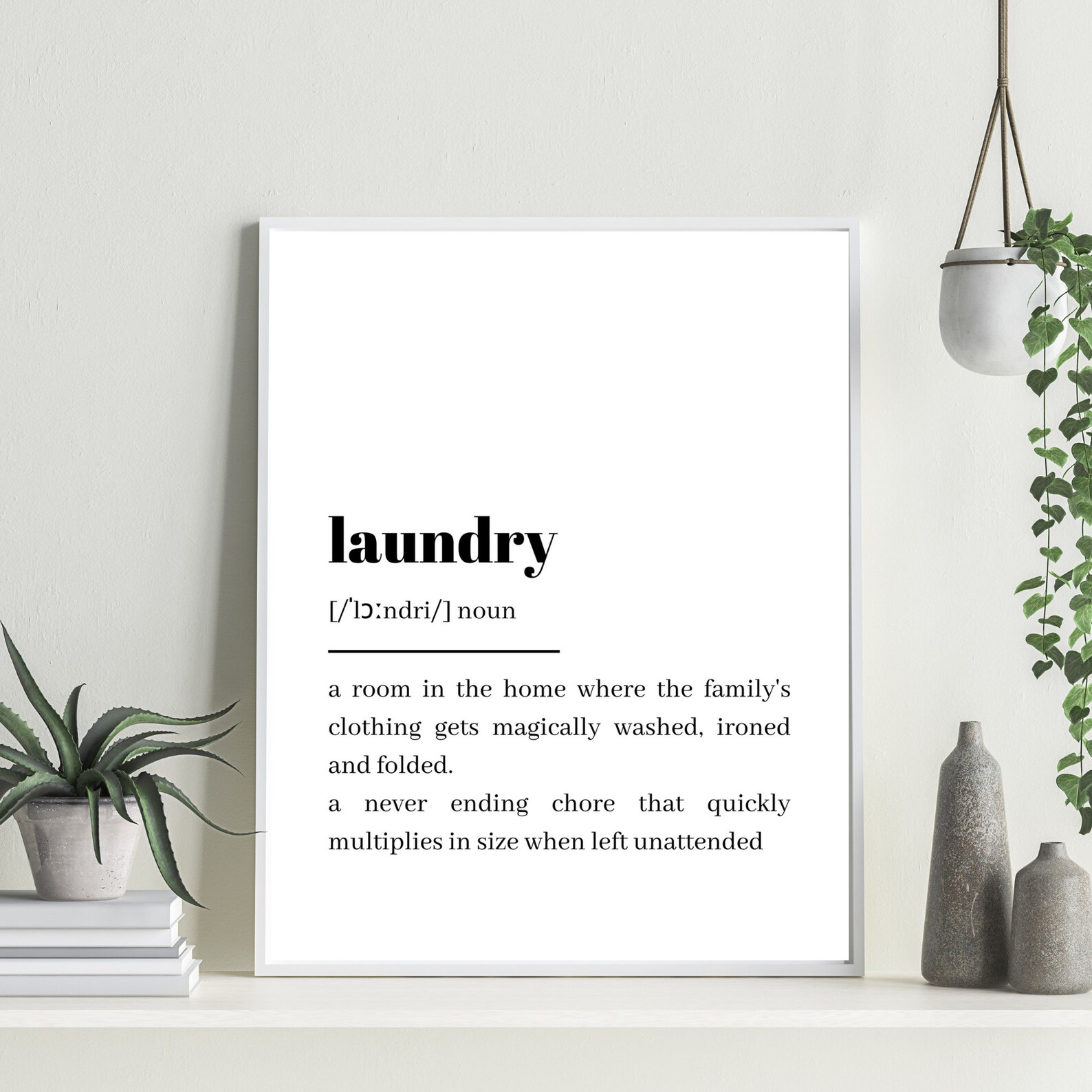 Laundry definition print laundry quote minimalist print | Etsy