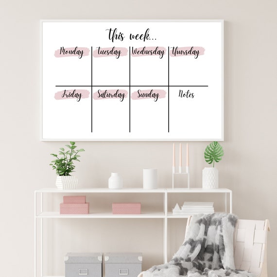 Weekly Planner Poster to Do Wall Plannerunframed - Etsy UK