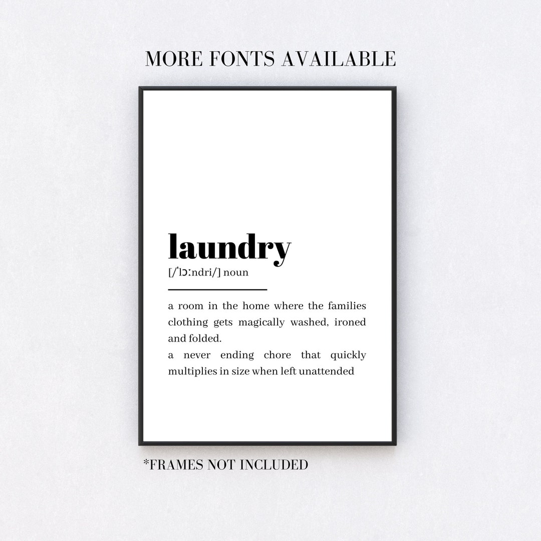 Laundry Definition Print, Laundry Quote, Minimalist Print, Utility Room ...