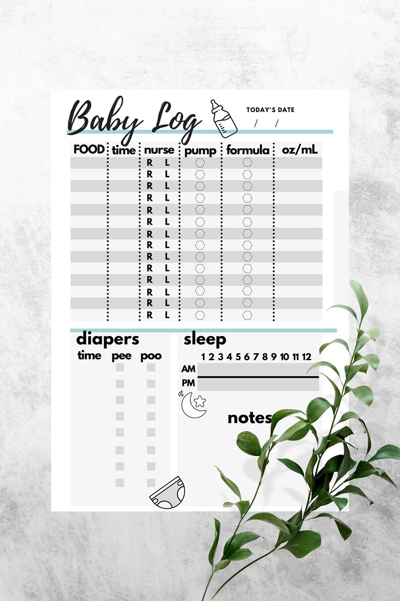 Baby Log Newborn Tracker Printable PDF - Etsy