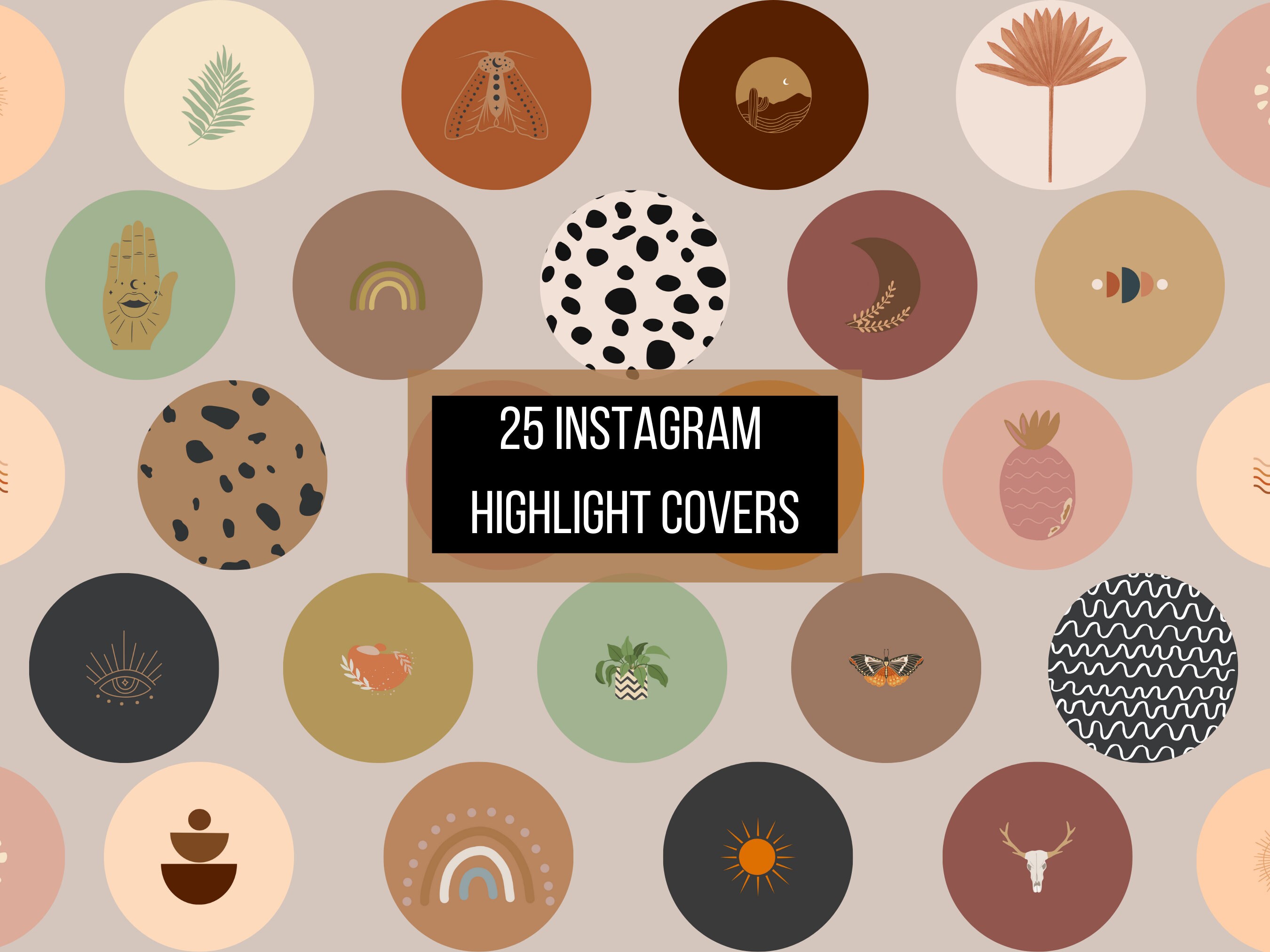 25 Boho Simple Neutral Nature Instagram Story Highlight Covers - Etsy