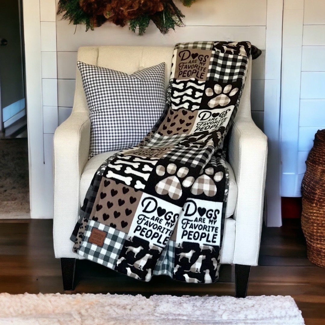 THROWS/LAP BLANKETS ~ Reversible Luxury Fleece Throws ~ Dog Pattern ...