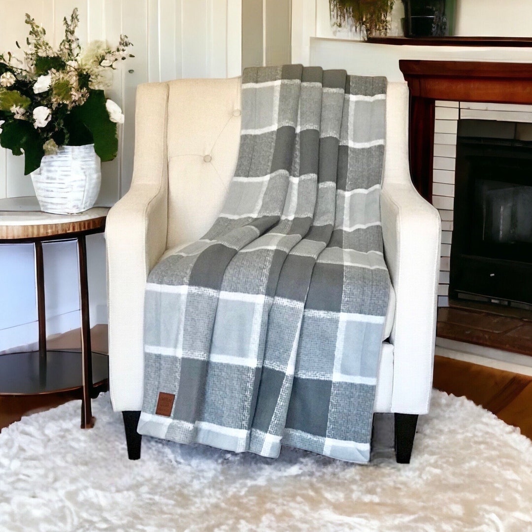 THROWS/LAP BLANKETS ~ Reversible Luxury Fleece Throws ~ Grey Fleece ...