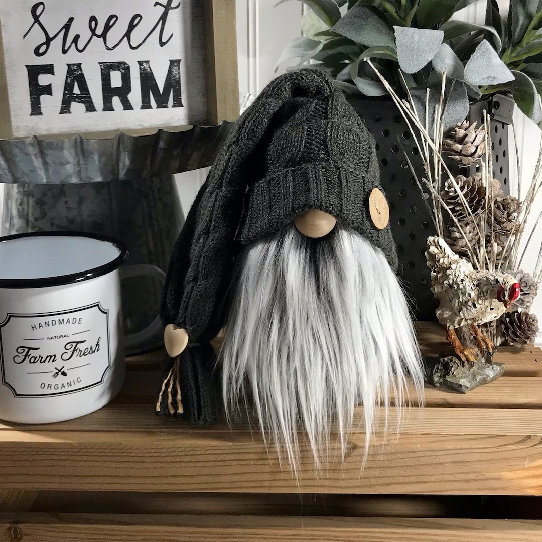 FARMHOUSE GRAY GNOME, Gnomes, Slouchy Hat Gnomes, Country Gnomes ...