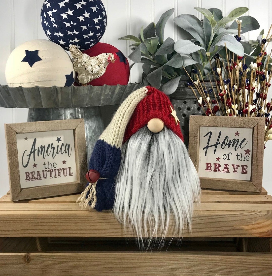 AMERICANA COUNTRY GNOME, Red, White and Blue Gnomes, Country Gnomes ...