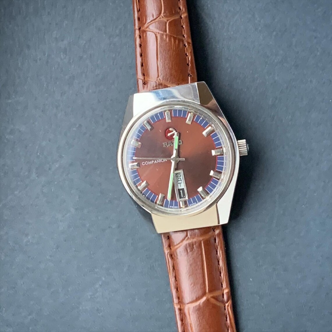 Vintage Rado Voyager Blue Dial Automatic Watch Gents Swiss | Etsy