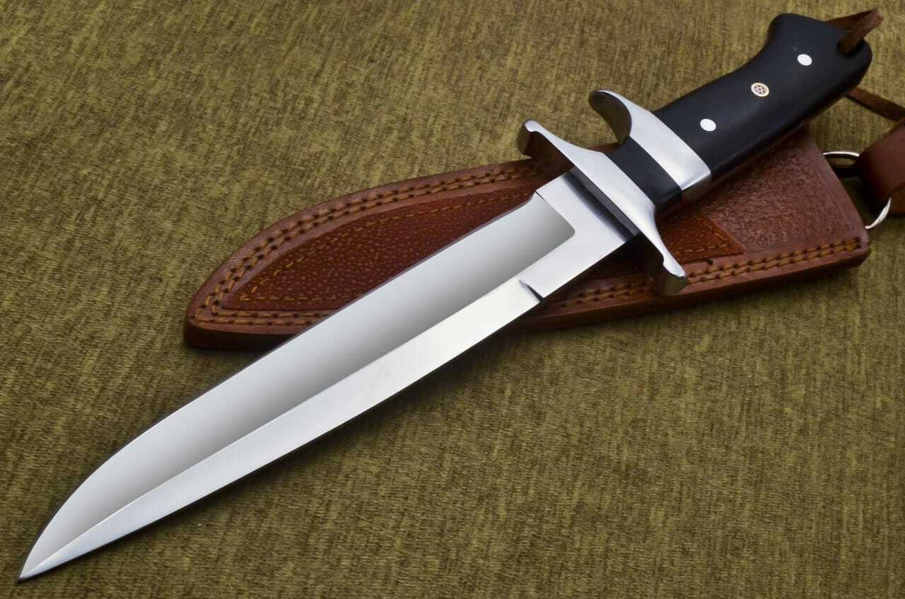 Custom Crafted Loveless Style Knife D-2 Steel Black Micarta With ...