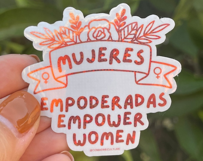 Glitter- Mujeres Empoderadas Empower Women Sticker, Calcamonia ...