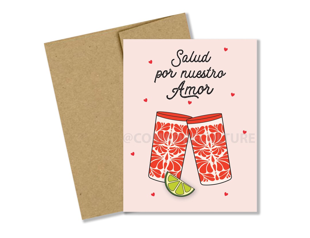Salud Por Nuestro Amor Tarjeta, Dia Del Amor, San Valentin, Valentines ...